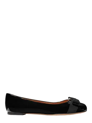 FERRAGAMO Varina Bow-embellished Ballet Flats - Black
