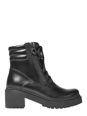 Moncler Viviane Leather Ankle Boots - Black