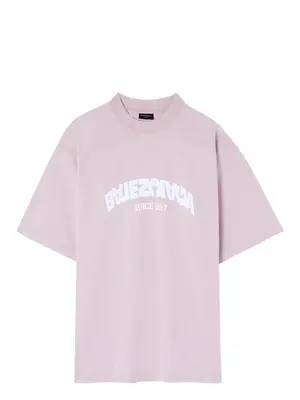 Balenciaga Balenciaga Printed Cotton-jersey T-shirt Pink