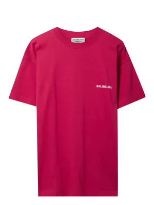 Balenciaga Balenciaga Printed Cotton-jersey T-shirt Red