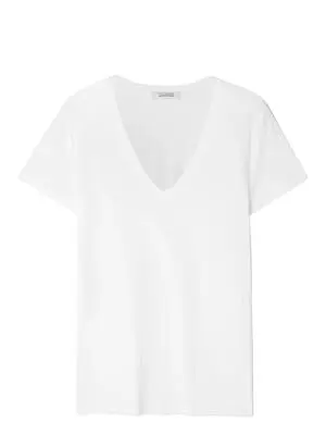 NILI LOTAN Carol Cotton-jersey T-shirt - White
