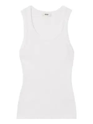 AGOLDE Poppy Ribbed Stretch Organic Cotton And Lyocell-blend Jersey Tank