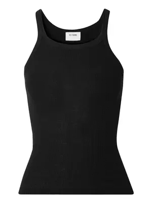 RE/DONE Ribbed Cotton-jersey Tank - Black