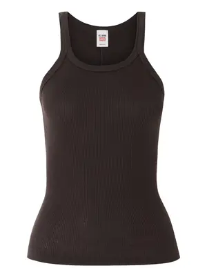 RE/DONE RE/DONE Ribbed Cotton-Jersey Tank Brown