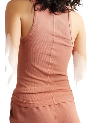 RE/DONE RE/DONE Ribbed Cotton-Jersey Tank Orange