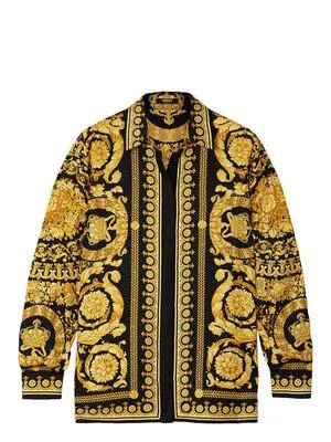 Versace Printed Silk-twill Shirt - Gold