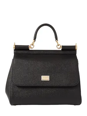Dolce & Gabbana Sicily Textured-leather Tote Black