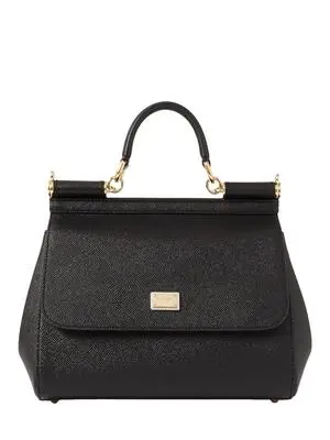 Dolce & Gabbana Sicily Textured-leather Tote - Black