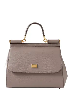 Dolce & Gabbana Sicily Textured-leather Tote Brown