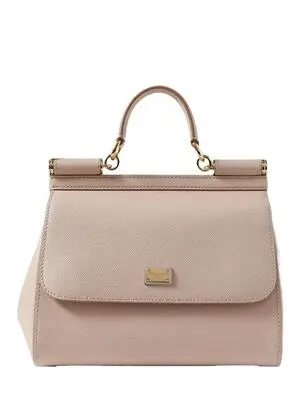 Dolce & Gabbana Sicily Textured-leather Tote Pink