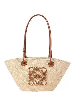 Loewe Anagram Small Raffia Tote - Brown