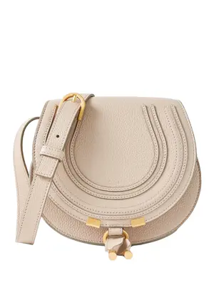 Chloé Marcie Mini Textured-Leather Shoulder Bag Neutrals