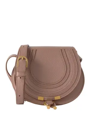 Chloé Marcie Mini Textured-Leather Shoulder Bag Pink