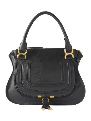 Chloé Net Sustain Marcie Medium Textured-leather Tote - Black