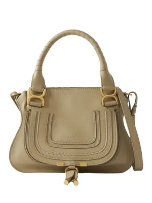 Chloé NET SUSTAIN Marcie Medium Textured-Leather Tote Green