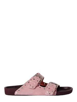 Isabel Marant Isabel Marant Lennyo Studded Suede Slides Pink
