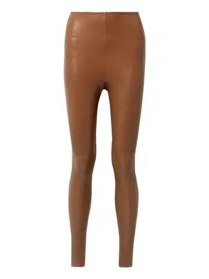 Commando Stretch Leather-like Leggings Brown