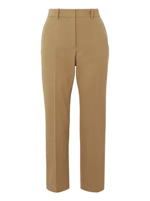 JOSEPH Coleman Gabardine Slim-Leg Trousers Brown