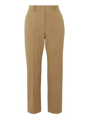 JOSEPH Coleman Gabardine Slim-Leg Trousers Dark Brown