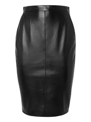 Saint Laurent Leather Knee-length Skirt - Black