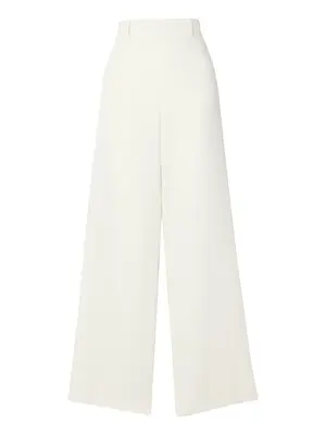 Valentino Garavani Silk-crepe Wide-leg Trousers - White