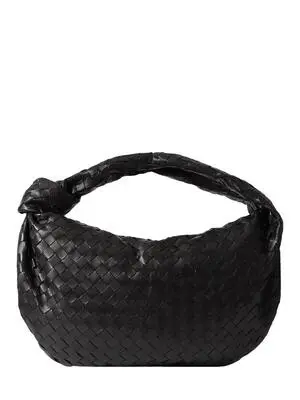 Bottega Veneta Jodie Small Knotted Intrecciato Leather Shoulder Bag - Black