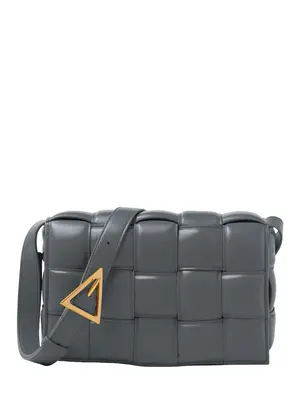 Bottega Veneta Cassette Medium Crossbody Bag Gray