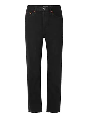 RE/DONE 70s High-rise Stove Pipe Straight-leg Jeans - Black