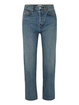 RE/DONE 70s High-Rise Stove Pipe Straight-Leg Jeans Mid Denim