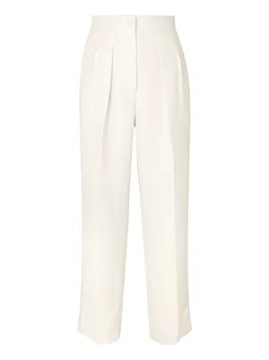 ROKSANDA Pleated Cady Straight-leg Trousers - Ivory