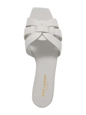 Saint Laurent SAINT LAURENT Tribute Leather Slides White