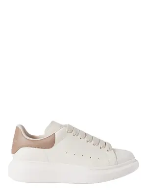 Alexander McQueen MCQUEEN Leather Exaggerated-Sole Sneakers Off-white