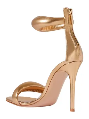 GIANVITO ROSSI Bijoux 105 Metallic Leather Sandals - Gold