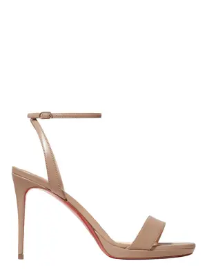 CHRISTIAN LOUBOUTIN Loubi Queen 100 Leather Sandals - Neutrals