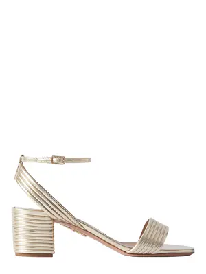 AQUAZZURA Sundance 50 Metallic Sandals - Gold