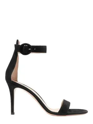 GIANVITO ROSSI Portofino 85 Suede Sandals - Black