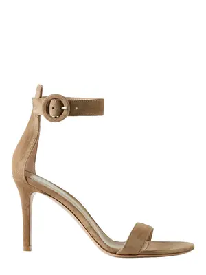 GIANVITO ROSSI Portofino 85 Suede Sandals - Brown
