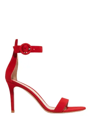 GIANVITO ROSSI Portofino 85 Suede Sandals Red