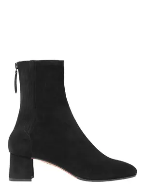 AQUAZZURA Saint Honoré 50 Suede Sock Boots - Black