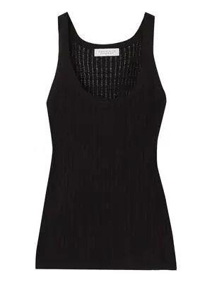 Gabriela Hearst Nevin Pointelle-knit Tank - Black