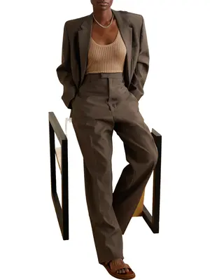 Gabriela Hearst Gabriela Hearst Nevin Pointelle-Knit Tank Brown