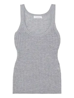 Gabriela Hearst Gabriela Hearst Nevin Pointelle-Knit Tank Dark Gray