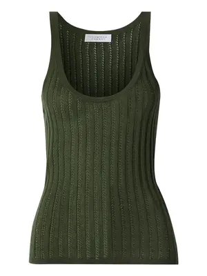 Gabriela Hearst Gabriela Hearst Nevin Pointelle-Knit Tank Green