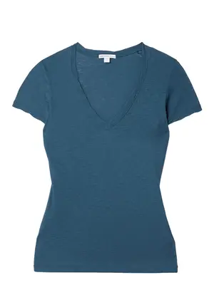 JAMES PERSE James Perse Casual Slub Cotton T-Shirt Green