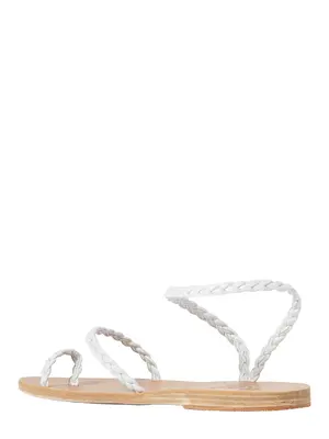 ANCIENT GREEK SANDALS Ancient Greek Sandals Eleftheria Braided Leather Sandals White
