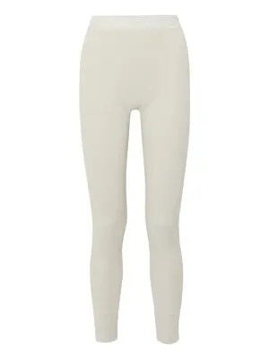 SKIMS Thermal Ribbed Cotton-blend Leggings - Cream