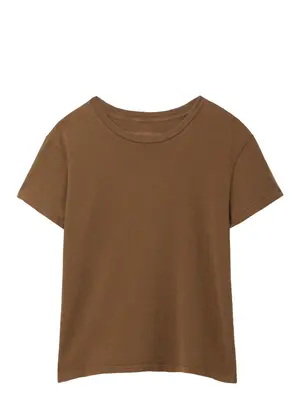 NILI LOTAN Nili Lotan Brady Distressed T-Shirt Brown