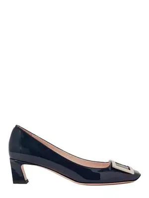 ROGER VIVIER Decollete Trompette 45 Patent-Leather Pumps Blue