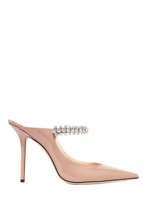 JIMMY CHOO Bing 100 Crystal-embellished Mules - Pink