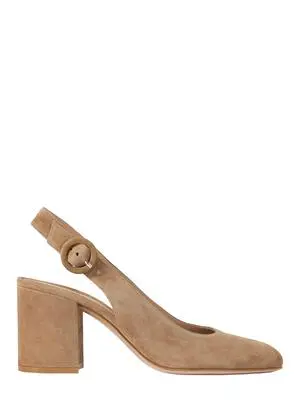 GIANVITO ROSSI 70 Suede Pumps Camel